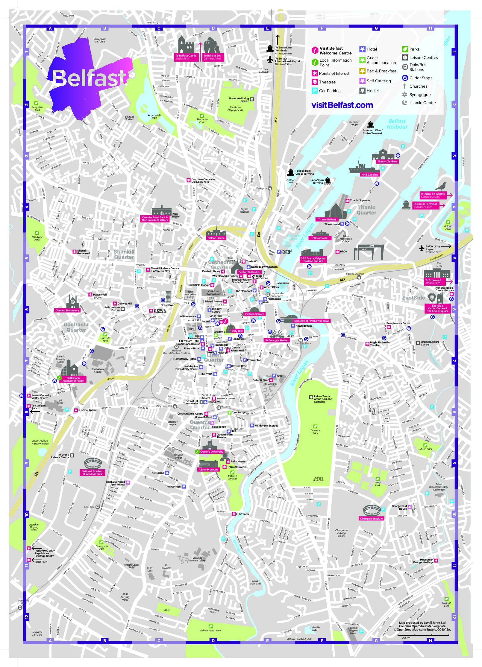 Tourist map of belfast city centre 60 photos - Guidebookbali.com